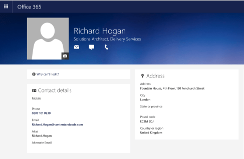 Office 365: Updated About Me Page – The Microsoft Cloud Blog